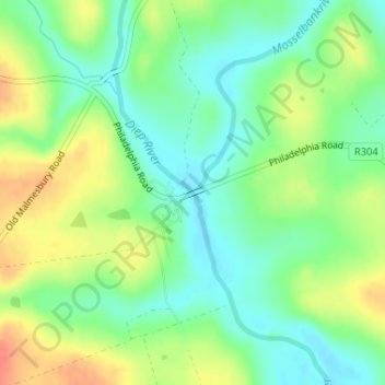 Diep River topographic map, elevation, terrain
