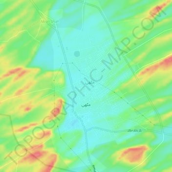 Mithi topographic map, elevation, terrain