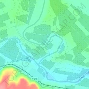 Witrivier topographic map, elevation, terrain