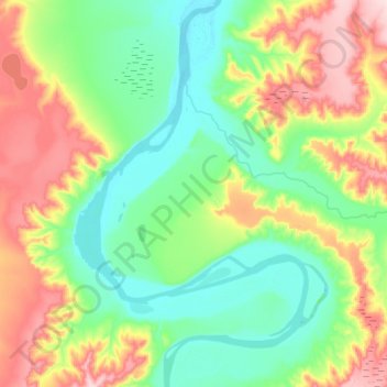 Horton River topographic map, elevation, terrain
