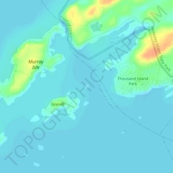 Hub Island topographic map, elevation, terrain