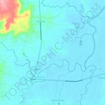 Bani River topographic map, elevation, terrain