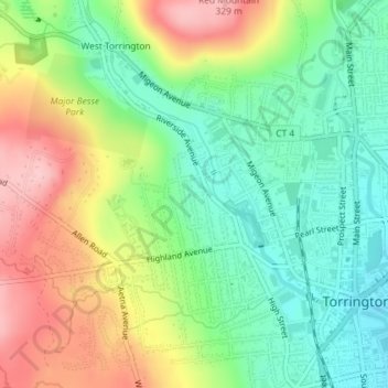 Sharon Avenue Park topographic map, elevation, terrain