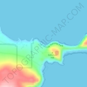 Misery Beach topographic map, elevation, terrain