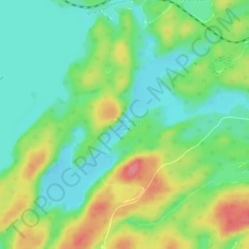 Windermere Lake topographic map, elevation, terrain