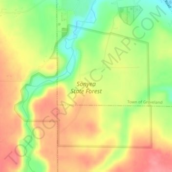 Sonyea State Forest topographic map, elevation, terrain