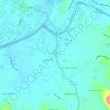 Moragolla topographic map, elevation, terrain