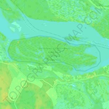 Dnieper River topographic map, elevation, terrain