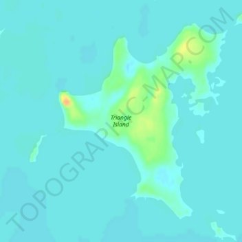 Triangle Island topographic map, elevation, terrain