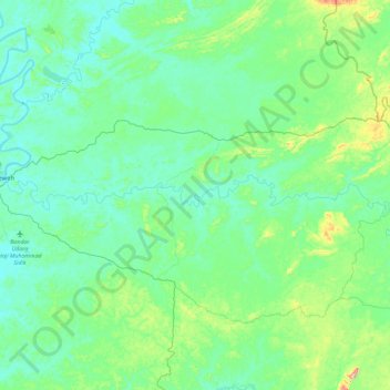Teweh River topographic map, elevation, terrain