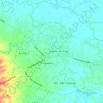 Bicol River Basin topographic map, elevation, terrain