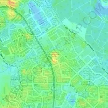 Yishun Neighbourhood Park topographic map, elevation, terrain
