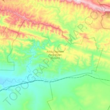 Addo Elephant Park (Nyati Section) topographic map, elevation, terrain