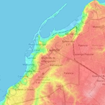 Luanda Municipality topographic map, elevation, terrain