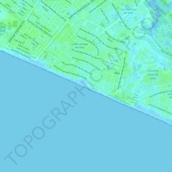 Playa El Faro topographic map, elevation, terrain
