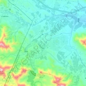 Hatta topographic map, elevation, terrain