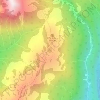 Elfin Lakes topographic map, elevation, terrain