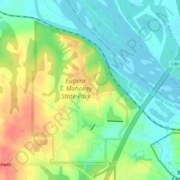 Mahoney Family Aquatic Center topographic map, elevation, terrain