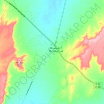 Burnside topographic map, elevation, terrain