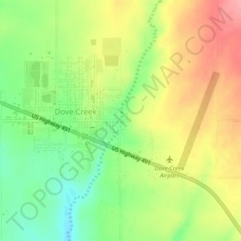 Dove Creek topographic map, elevation, terrain