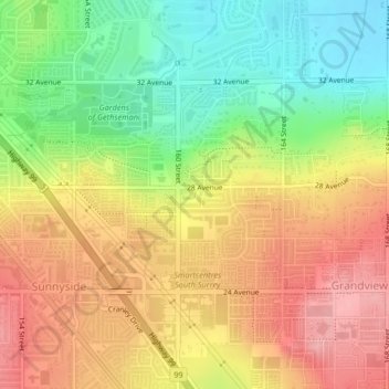 Morgan Heights topographic map, elevation, terrain