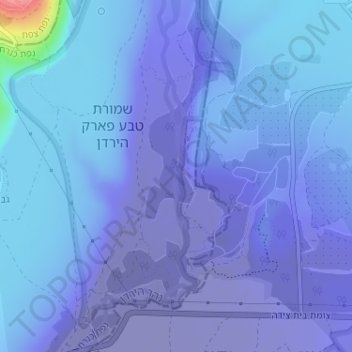 River Jordan topographic map, elevation, terrain