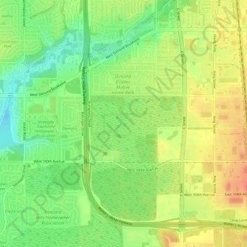 Laurel Acres topographic map, elevation, terrain