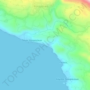 Balos Beach topographic map, elevation, terrain