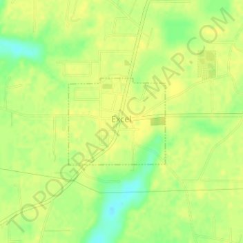 Excel topographic map, elevation, terrain