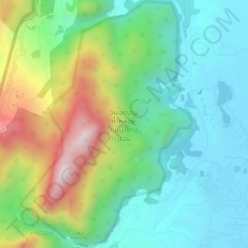 Tham Luang-Khun Nam Nang Non Forest Park topographic map, elevation ...