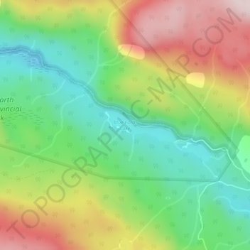 Blue Earth Lake topographic map, elevation, terrain