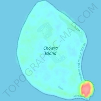 Chowra Island topographic map, elevation, terrain
