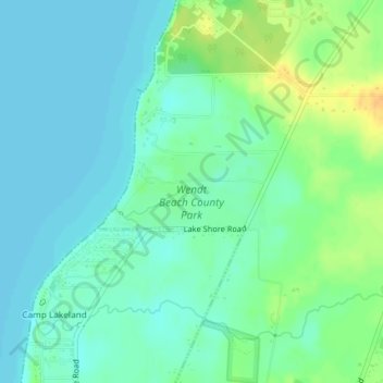 Wendt Beach County Park topographic map, elevation, terrain