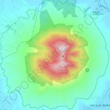 Mount Arayat National Park topographic map, elevation, terrain