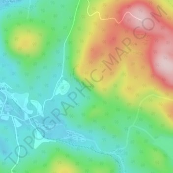 Black and White topographic map, elevation, terrain
