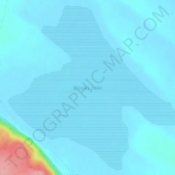 Brooks Lake topographic map, elevation, terrain
