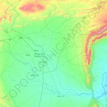 Kurram River topographic map, elevation, terrain