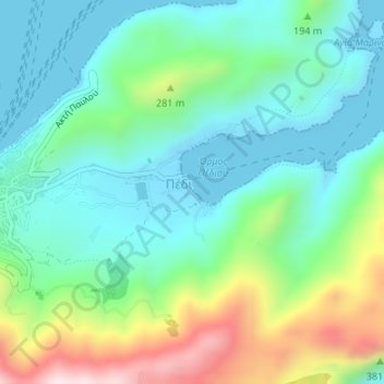 Pedi Beach topographic map, elevation, terrain