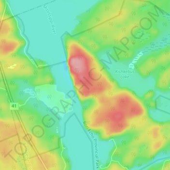 Bon Echo Provincial Park topographic map, elevation, terrain