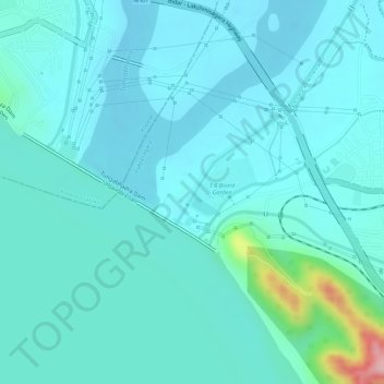 Tungabhadra Dam topographic map, elevation, terrain