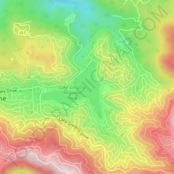 Lake Gregory topographic map, elevation, terrain