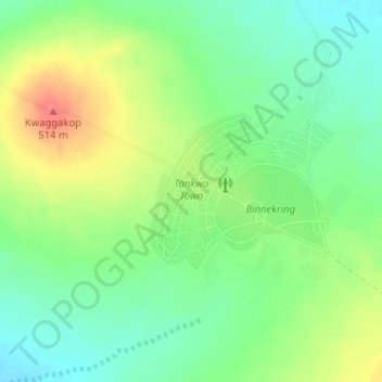 Tankwa Town topographic map, elevation, terrain