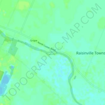 River Raisin topographic map, elevation, terrain