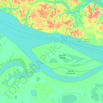Amazon River topographic map, elevation, terrain