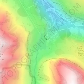 Lac des Gloriettes topographic map, elevation, terrain