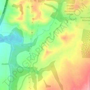 Sydney Water Supply Canal topographic map, elevation, terrain