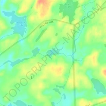 Quartz Lake topographic map, elevation, terrain