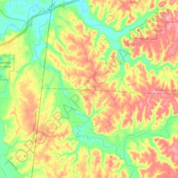 Cedar Creek topographic map, elevation, terrain