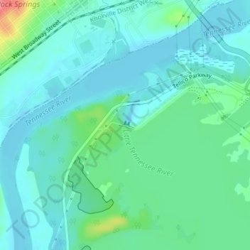 Tellico Dam topographic map, elevation, terrain