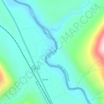 Dickey Creek topographic map, elevation, terrain